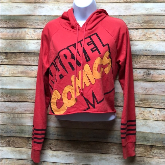 Marvel | Tops | Marvel Comics Cropped Top Hooded Size M | Poshmark